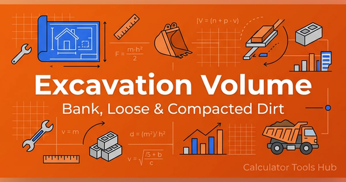 Excavation Volume Calculator: Bank, Loose & Compacted Dirt