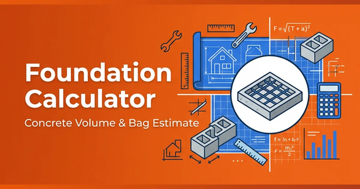 Foundation Calculator: Concrete Volume & Bag Est (2026)