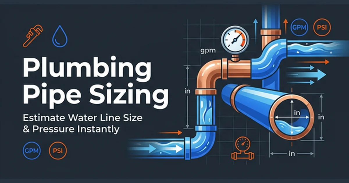 Plumbing Pipe Sizing Calculator: Estimate Water Line Size